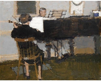 William Brooker | The music lesson (1953) | MutualArt