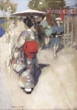 George Henry | JAPANESE LADY AND RICKSHAW | MutualArt