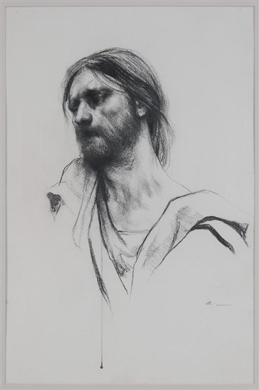 Ben Long | Study of Jesus for fresco, St. Peter's Catholic Church ...
