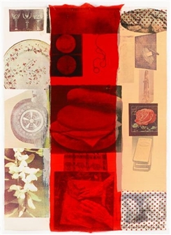 Robert Rauschenberg - "FLIRT", Color silkscreen...