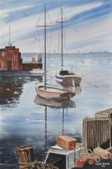 Ken Beck | Sailboats Anchored (1964) | MutualArt