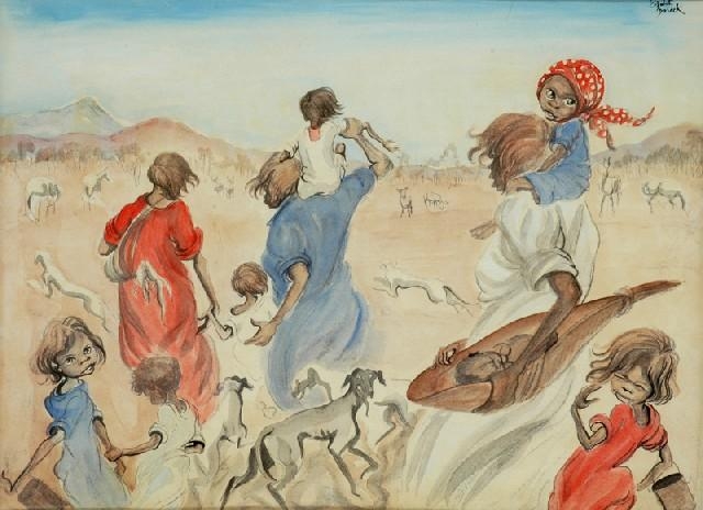 Elizabeth Durack | Aboriginal Family | MutualArt