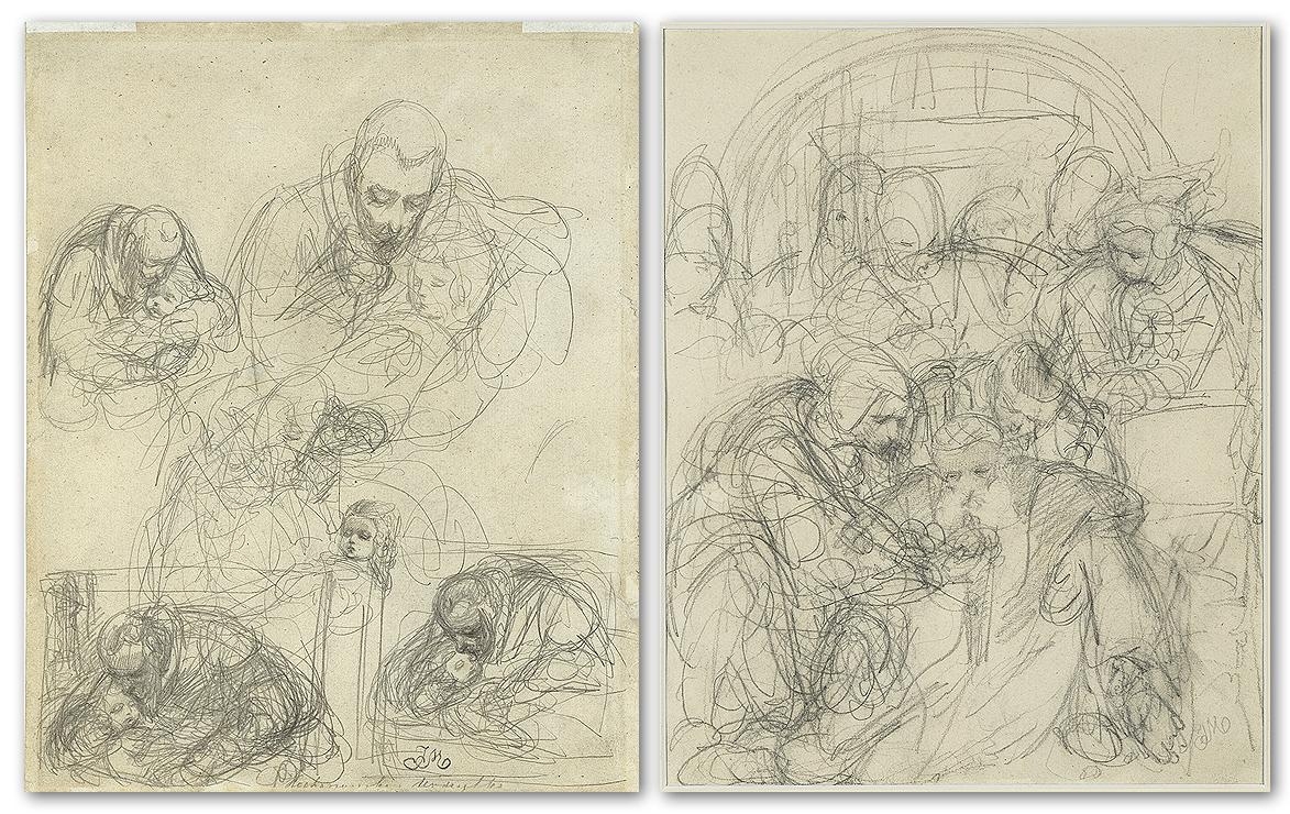 Jan Matejko | Two-Sided Drawing (1860 - 1862) | MutualArt