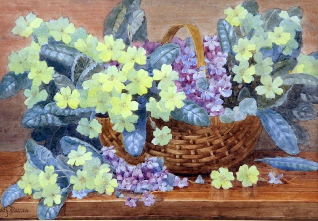 Edith Isabel Barrow | Still Life Study of Flowers in a Basket | MutualArt