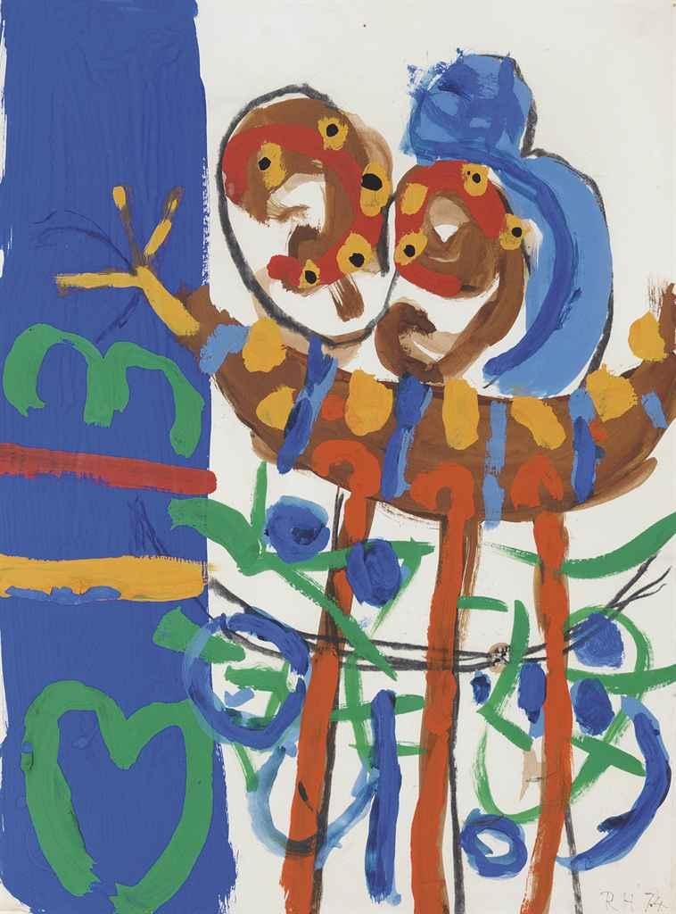 Roger Hilton | Artist and Model (1973) | MutualArt