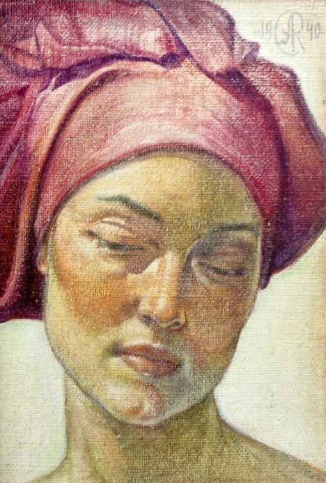 Alexander Rosenfeld | WOMAN WITH RED HEAD SCARF (1940) | MutualArt