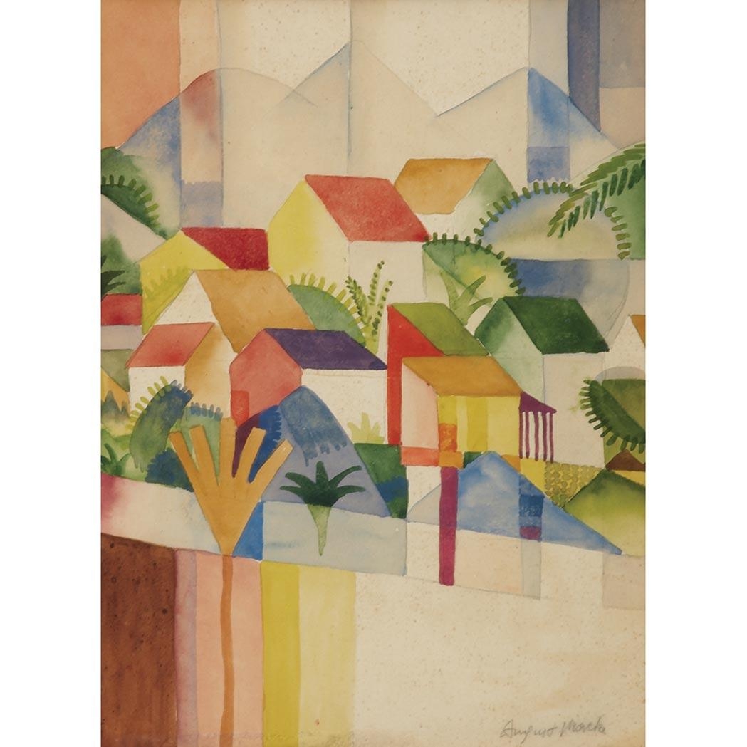 August Macke | Rooftops of Tunis | MutualArt