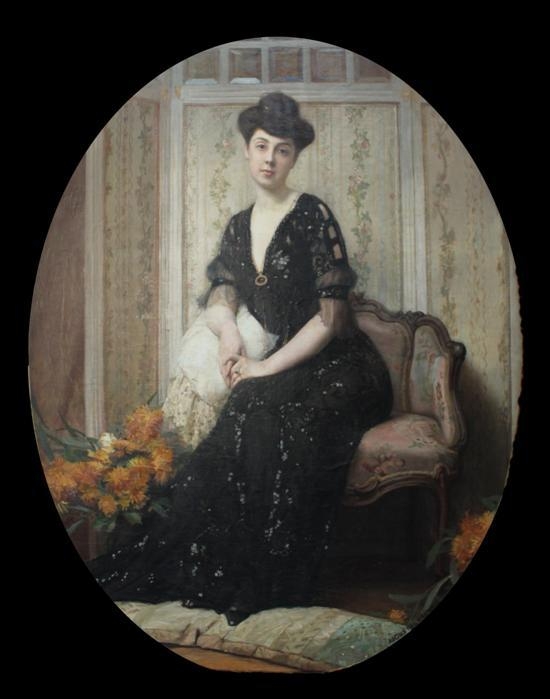 Jules Marie Auguste Leroux | Portrait of a seated lady | MutualArt