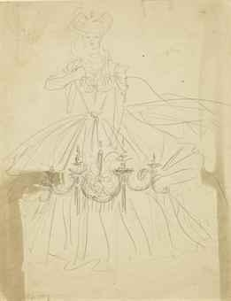 Christian Bérard | Mannequin portant une robe Schiaparelli | MutualArt