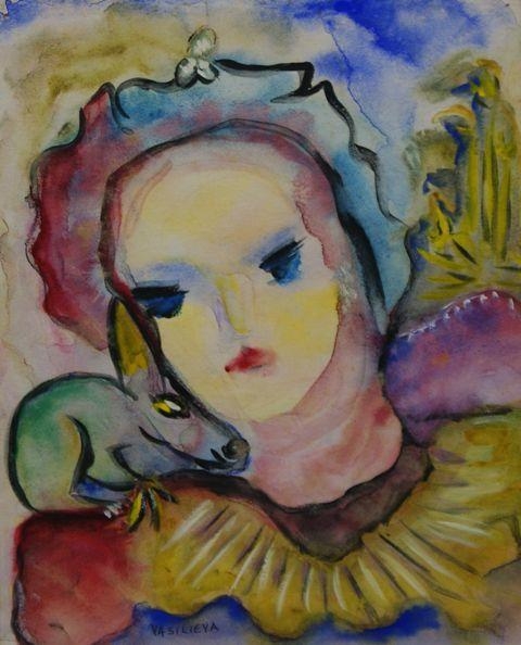 Elizabeth Vassilieff | 2 Works: Katie and Bandicoot & Faces | MutualArt