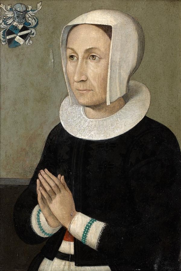 Nicolas Neufchatel | Portrait de femme aux mains jointes | MutualArt