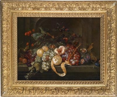 Jan Davidsz. de Heem | Still life with fruit and nuts on a stone table ...