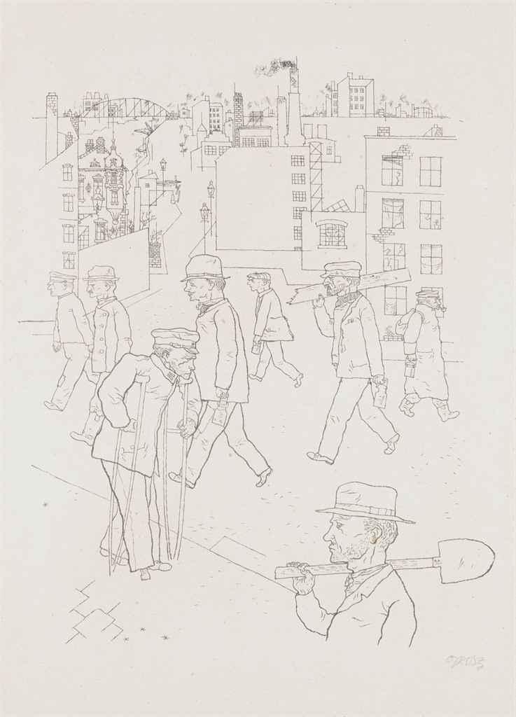 George Grosz | Kriegsinvalide und Arbeiter, from : Im Schatten (1920 ...