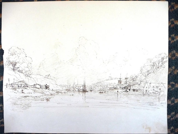 Sarah Ellen Weatherill | Whitby Harbour (1856) | MutualArt