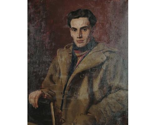 Michael Gilbery | Portrait of a man in a duffle coat | MutualArt