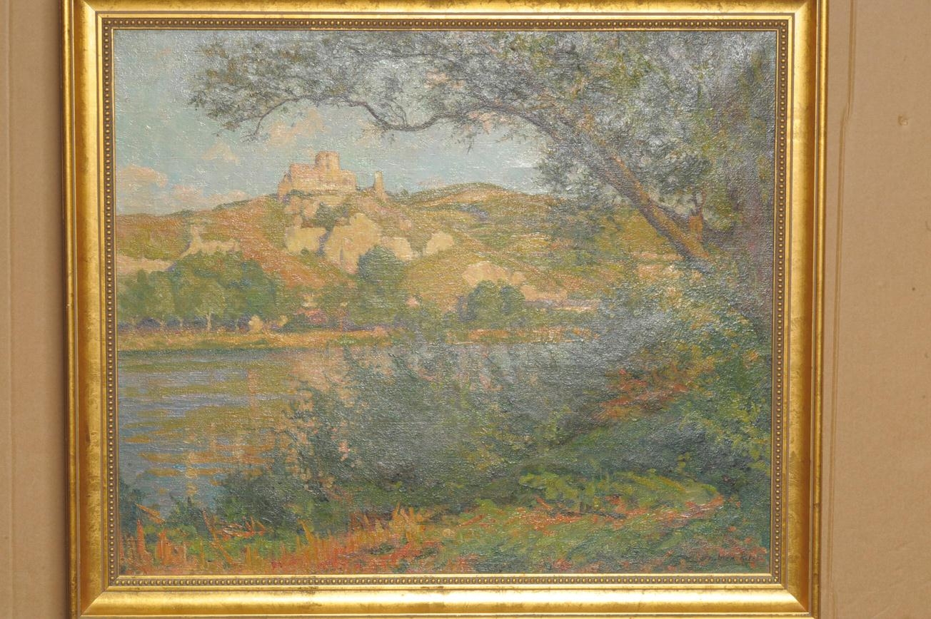 Joseph Milner Kite | French river landscape with a fortified castle ...