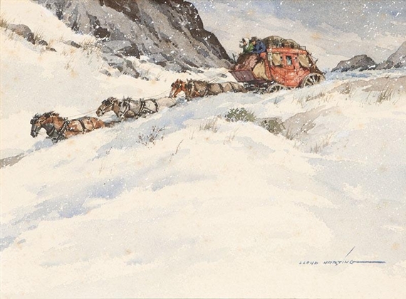 Lloyd Harting | Stagecoach in the Snow | MutualArt