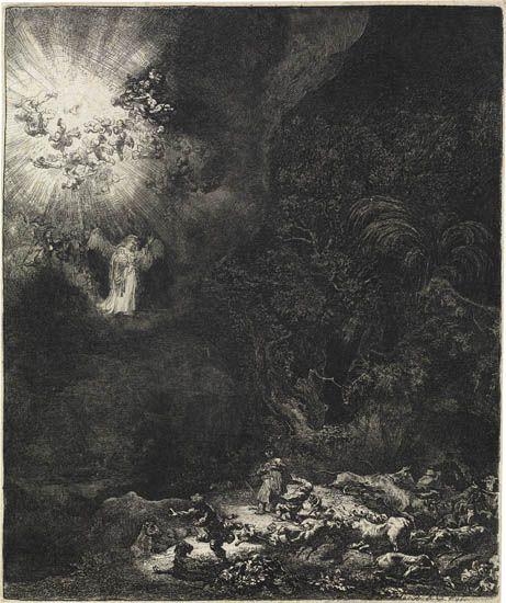 van Rijn Rembrandt | The Angel Appearing to the Shepherds (1634 ...