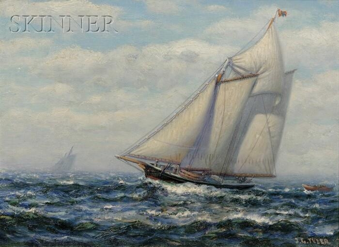James Gale Tyler | Schooner Out at Sea | MutualArt
