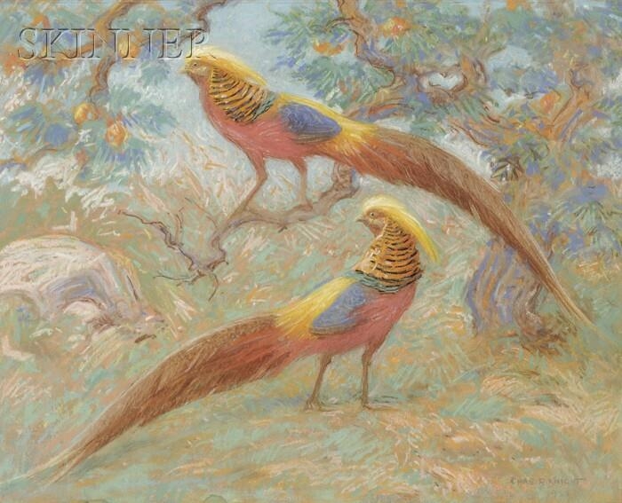 Charles R. Knight | Pair of Golden Pheasants (1922) | MutualArt