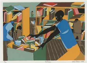 Jacob Lawrence | THE LIBRARY (1978) | MutualArt