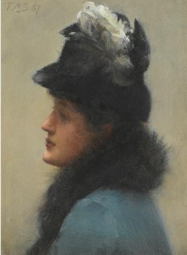 Frank Markham Skipworth | Portrait of an Elegant Lady (1887) | MutualArt