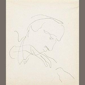 Charles Demuth | 3 Artworks: Head of a man No. 3; Two profiles & Sketch ...