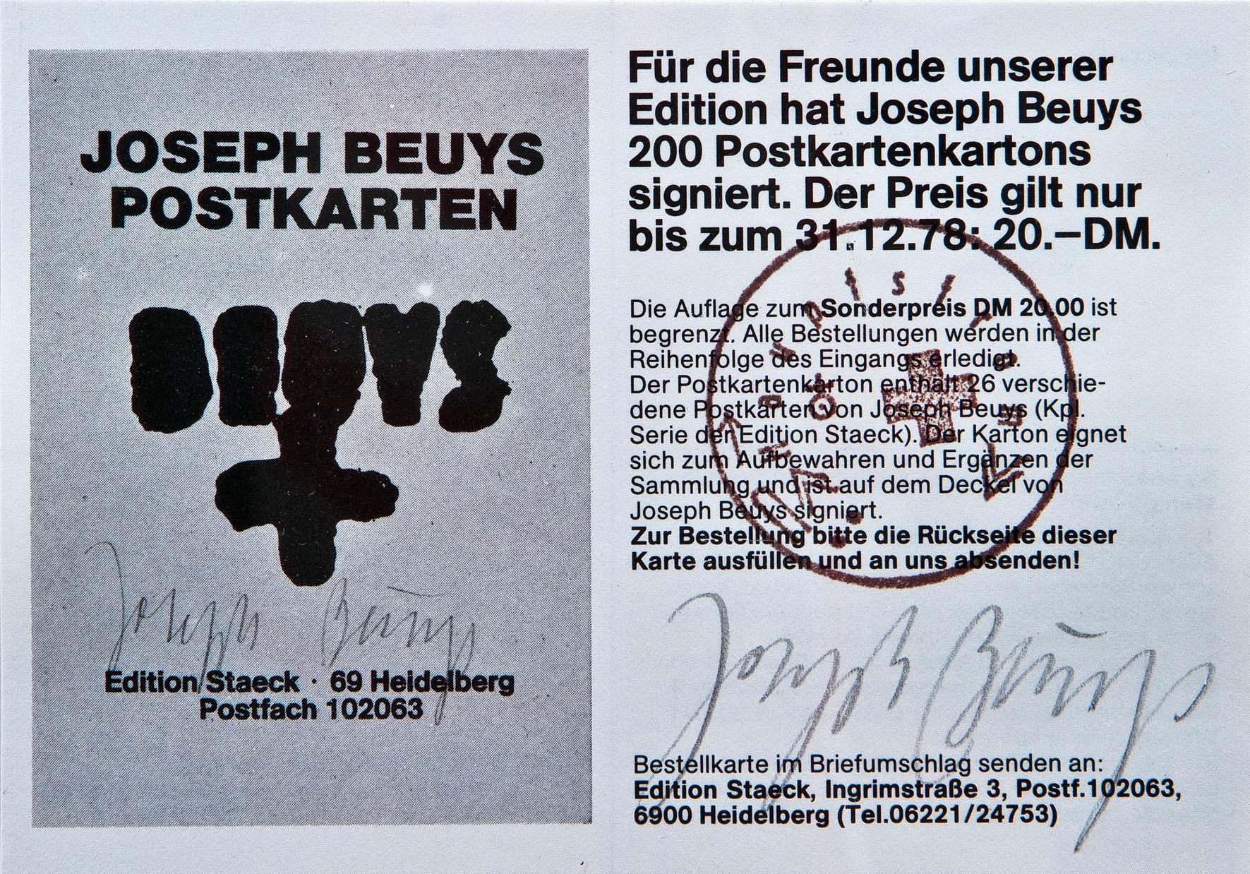 Joseph Beuys | 3 works: Untitled Joseph Beuys Postkarten; Untitled ...