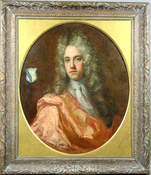 Unknown | Portrait of Sir Thomas Stanley in brown coat with Coat of ...