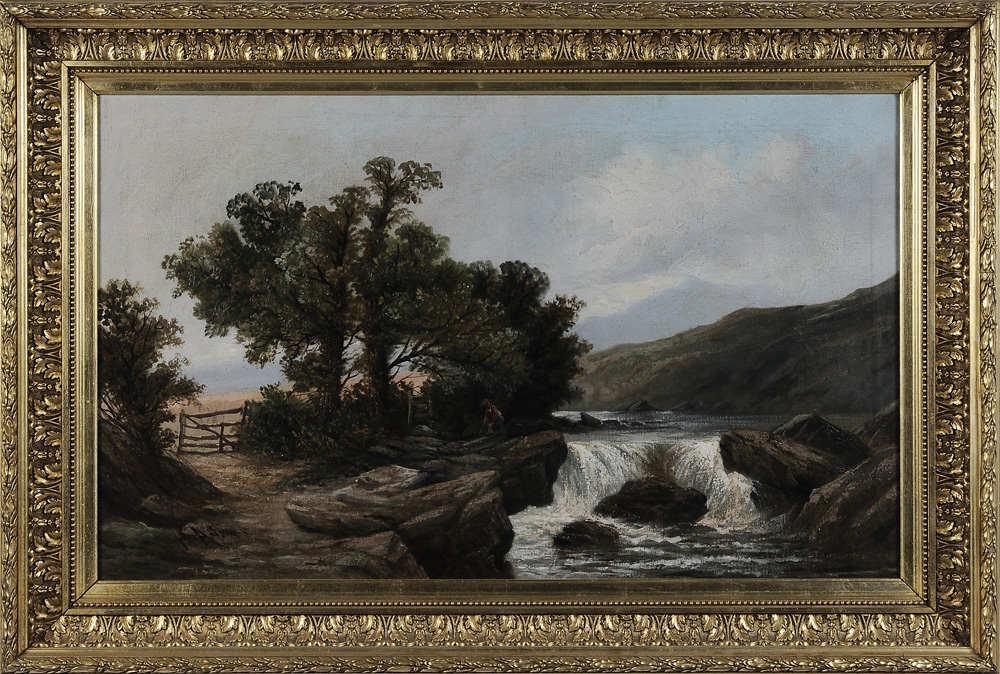 J. Adams | Fisherman by a Waterfall | MutualArt