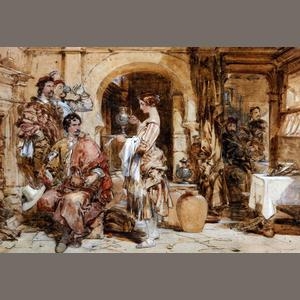 George Cattermole | Henry VIII seated in an interior with attendants ...