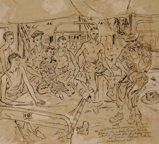 Tony Rafty | 2 Works : Gunner Tom Hassey P.O.W., Singapore, with his ...