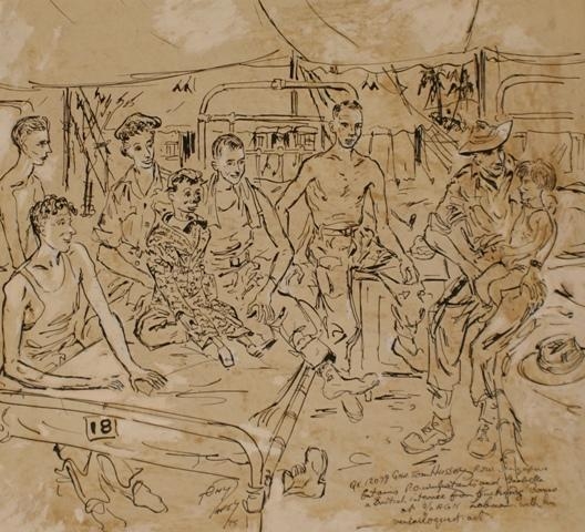 Tony Rafty | 2 Works : Gunner Tom Hassey P.O.W., Singapore, with his ...