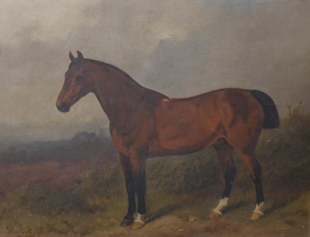 Arthur Batt | A girl with donkeys and a dog (1881) | MutualArt