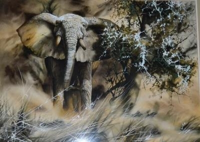 Paul Augustinus | Elephant in landscape (1981) | MutualArt