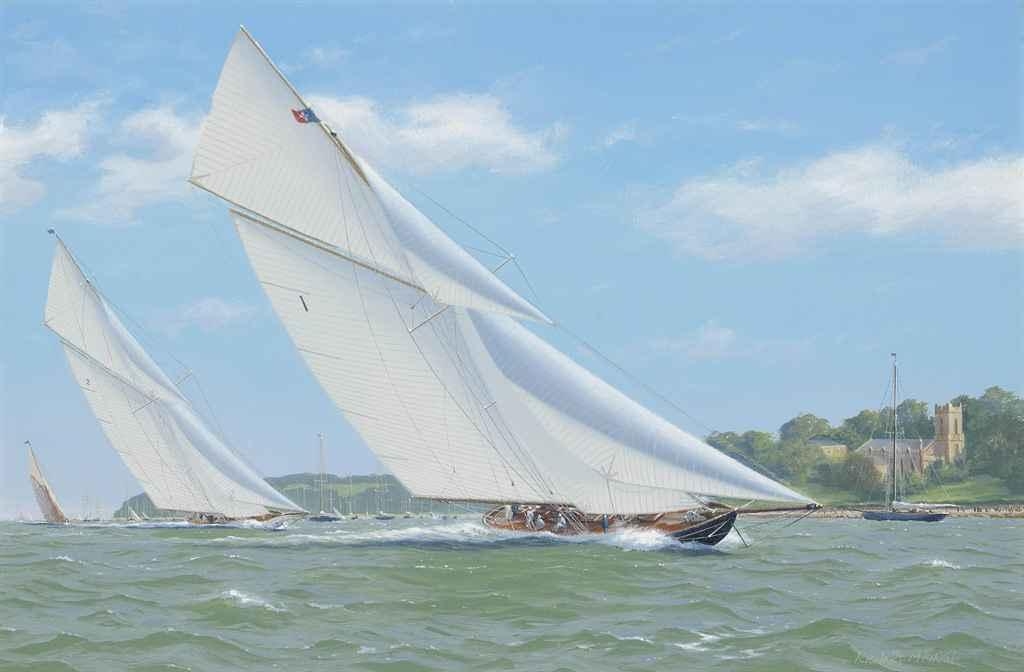 Richard M. Firth | Britannia and Lulworth in a close duel off Cowes ...