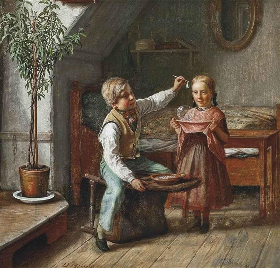 David Monies | Blowing bubbles | MutualArt