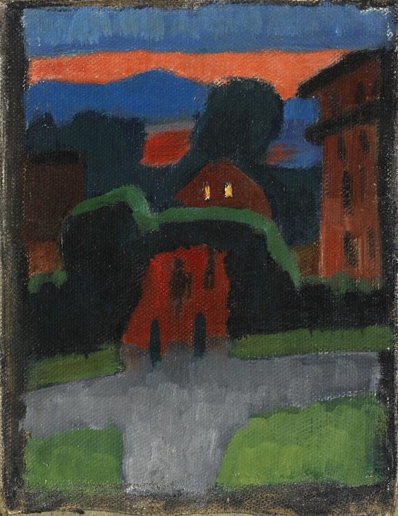 Gabriele Münter | Staffelsee mit rotem Haus (1908) | MutualArt