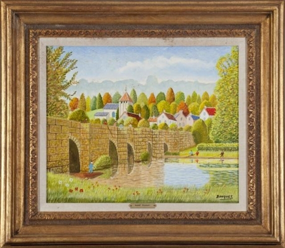 André Bouquet | Town Scene with Bridge | MutualArt
