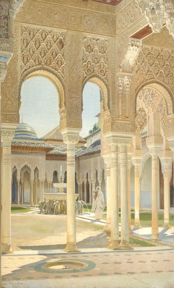 Adolf Seel | A moorish servant girl in El Palacio de los Leones, The ...