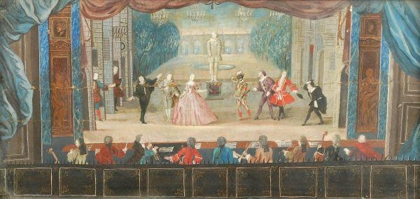 French School, 18th Century | Theatrical scene for a fan | MutualArt