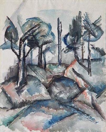 Norman Lewis | Landscape with Trees (1948) | MutualArt