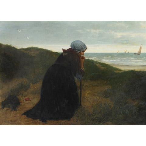 Henri Bource | Fisherman’s Wife Praying For A Happy Return | MutualArt