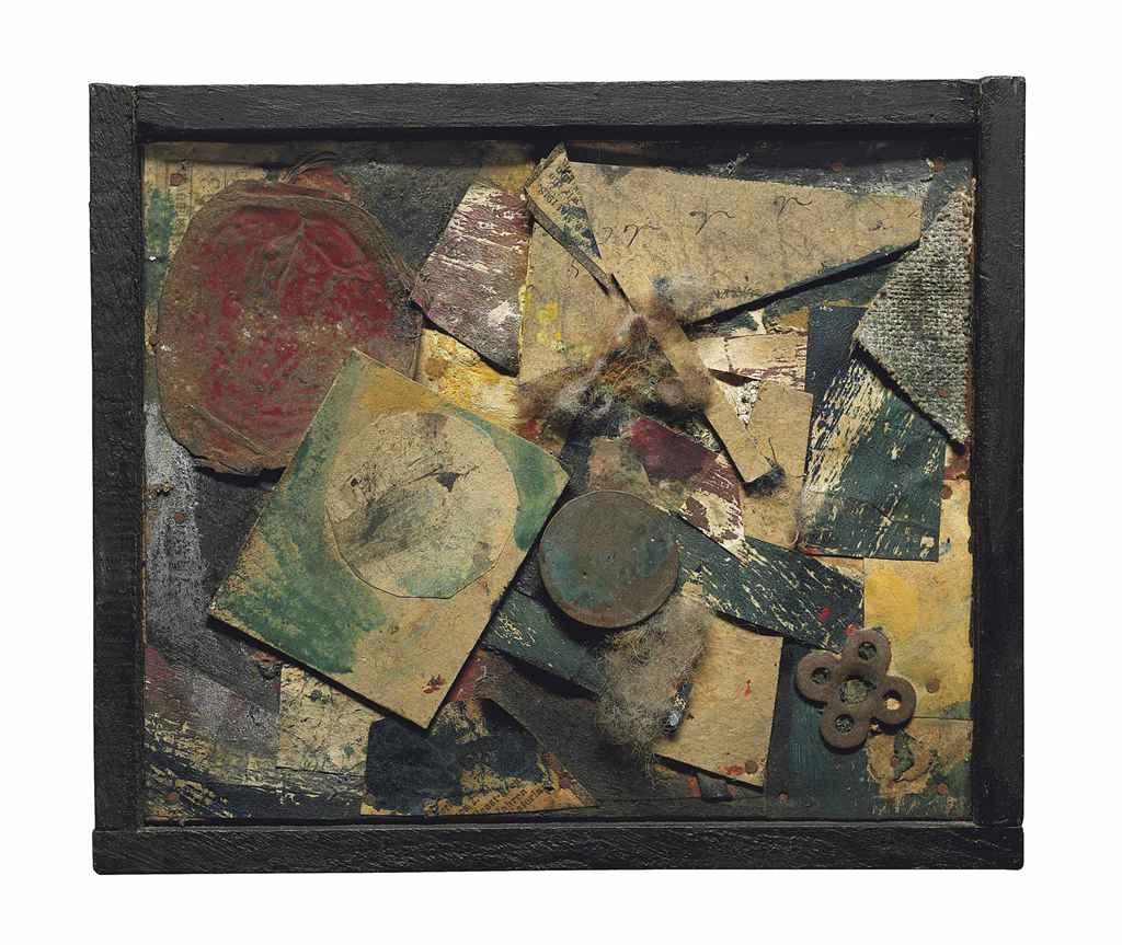 Kurt Schwitters | Merzbild 9A Bild mit Damestein (L Merzbild L5) (1919 ...
