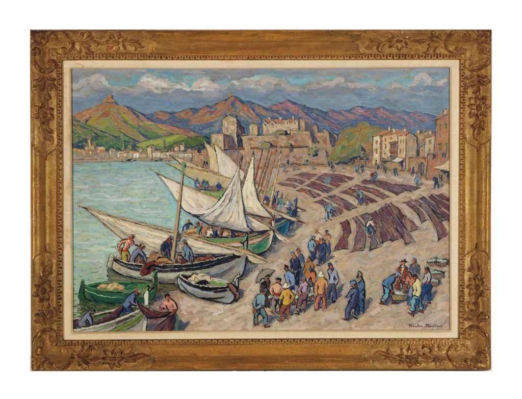 Jacques Martin-Ferrières | Séchage de filets à Collioure | MutualArt