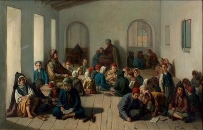 Edouard Moyse | L'école talmudique (1861) | MutualArt