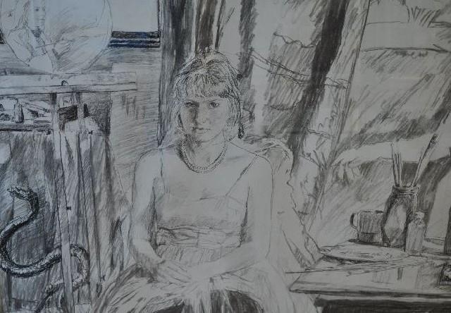 Anna Platten | Self Portrait with a Snake (1990) | MutualArt
