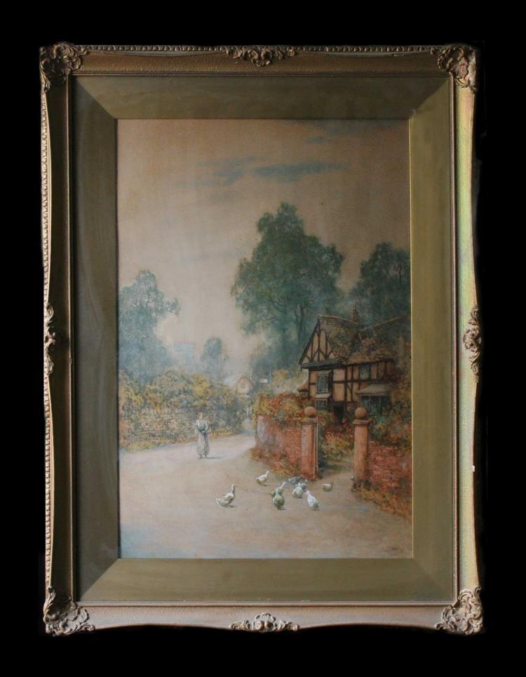 William Joseph Wadham | English Lane with Ducks | MutualArt