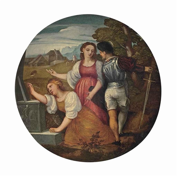 Italian School, 16th Century | A parade shield: An Allegory of Painting ...