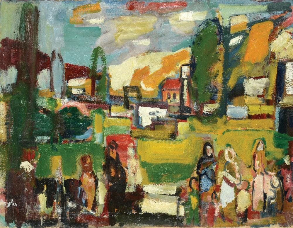 Aharon Giladi | Figures in a Kibbutz | MutualArt